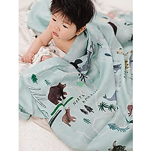 Loulou Lollipop Soft Baby Swaddle Blanket Muslin Wrap Receiving Blanket for Newborn to Toddler Girl and Boy, Large 47” by 47” - World Map