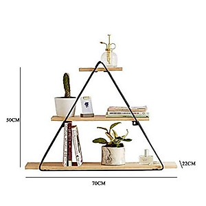 QUUL Solid Wood Wall Shelf，Decorative Wall Shelf for Bedroom, Living Room, Bathroom, Kitchen, Office and Size 70 * 22 * 50CM