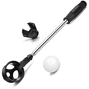 prowithlin Golf Ball Retriever, Stainless Telescopic Extendable Golf Ball Retriever for Water w/Golf Ball Pick Up Retriever Grabber Claw Sucker Tool, Golf Gift for Men (9ft)