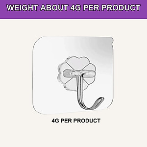 PETS BUDDY Wall Hooks for Hanging 33lb(Max) Heavy Duty Self Adhesive Hooks 24 Pack Transparent Waterproof Sticky Hooks for Keys Bathroom Shower Outdoor Kitchen Door Home Improvement Utility Hooks