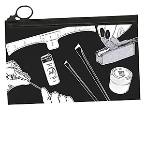 Eyebrow Mapping Kit with 30m White Mapping String, 15g White Brow Paste + 2 Eyebrow Brush Set, White Eyebrow Mapping Pencil, Pencil Shaper and Blades, 20 Mapping Ruler Stencils and Instructions