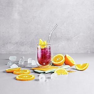 ZWILLING Sorrento 5-pc Bent Glass Straw Set - Clear