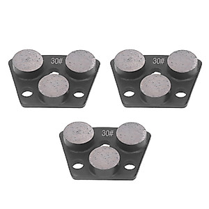3Pcs Diamond Concrete Grinding Shoes, Row Cup Cutting 3 Cylinder Teeth Grinding Block Wheel, Coating Disc Shoe Black Grit 30,Ideal for Polishing and Cleaning Granite Marble Concrete Masonry