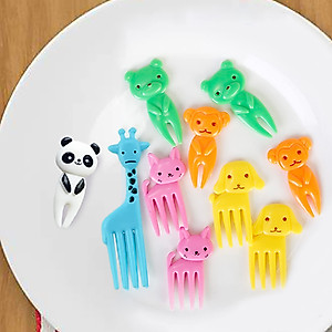 UOUYOO 36 Pcs Animal Food Picks for Kids, Cute Cartoon Animal Fruit Food Toothpicks,Reusable Lunch Picks for Kids Bento, Lunch Bento Box Picks for Toddler,kids lunch accessories