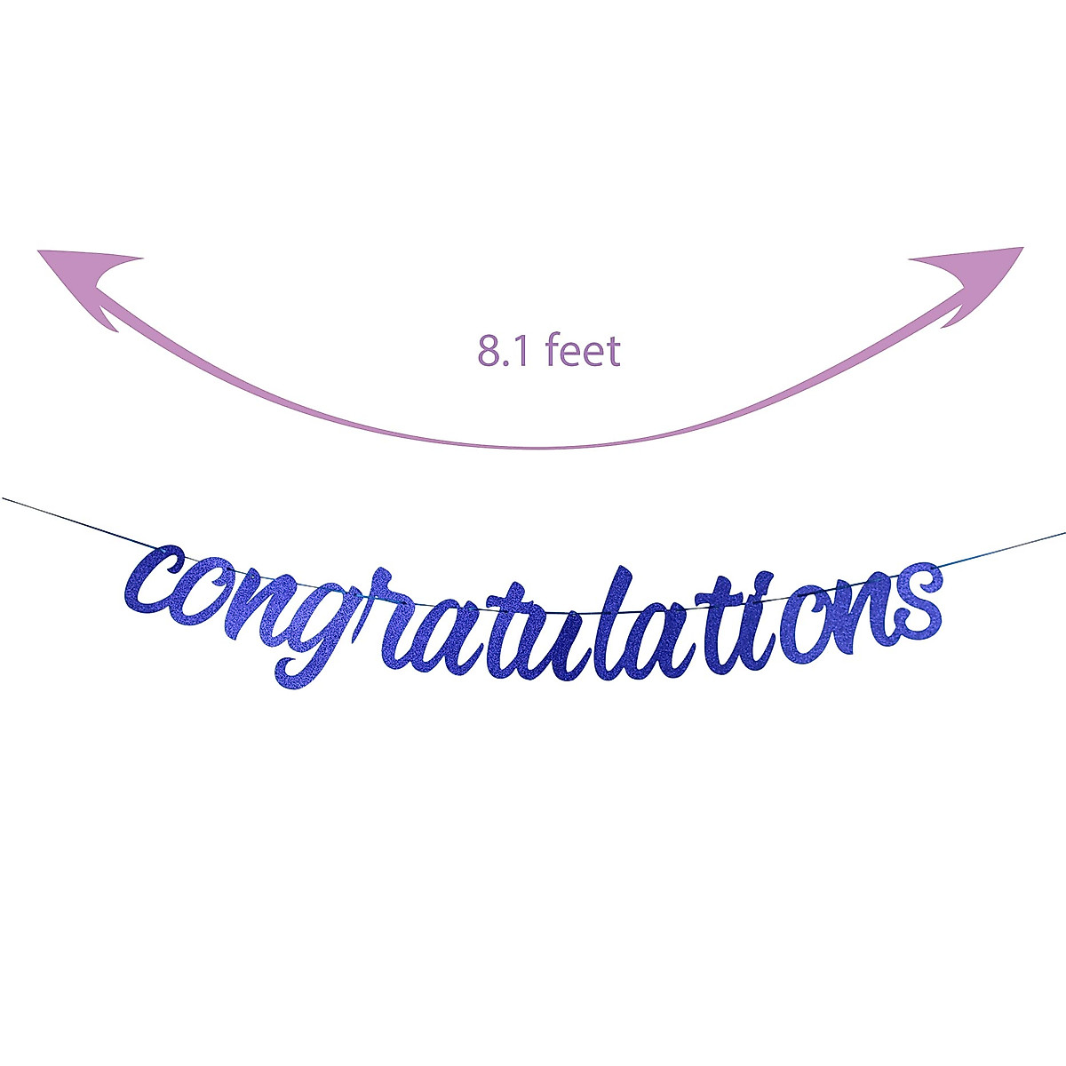 Congratulations Banner Blue Glitter Congratulations Graduation Banner Congratulations Banner Graduation 2024 Congratulations Graduation Party Decorations for College Graduation Party Decorations