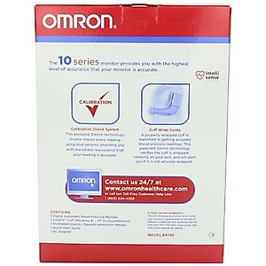Omron BP785 10 Series Upper Arm Blood Pressure Monitor, Black/white