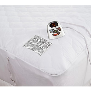 Home Reflections Quilted Heated Mattress Pad Includes 2 remotes, 10 Temperature presets, 10 Hour auto-Shut Off, Machine Washable (King)
