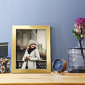 Renditions 6x8 inch Solid Wood Picture Frame, High Definition Glass and High-end Modern Style Ready for Wall and Tabletop Photo Display, Gold Frame