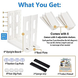 Dutiplus Medicine Organizer 2 Three-Decker Shelves Cabinet Storage Rack Organizer for Holding Vitamins, Supplements Cosmetics 10.82”H x 5.82”W x 10.43”D (Creamy White)