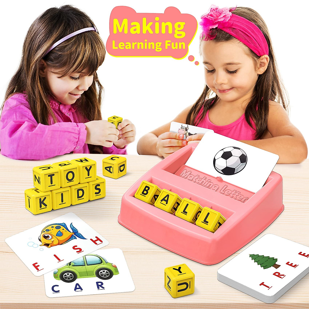 NARRIO Educational Toys for 3-5 Year Old Girls Gifts, Matching Letter Game Preschool ABC Learning Toys for Kids Ages 4-8 Years, Christmas Birthday Gifts for Toddler Toys Age 2-4