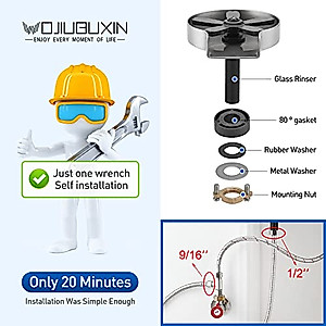 WOJIUBUXIN Glass Rinser for Kitchen Sink Brushed Nickel Cup Cleaner for Bar Sink Baby Bottle Washer Stainless Steel Kitchen Sink Accessories