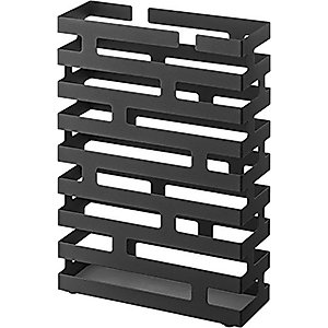 Hang or Stand Wide Modern Umbrella Rack in Black Finish