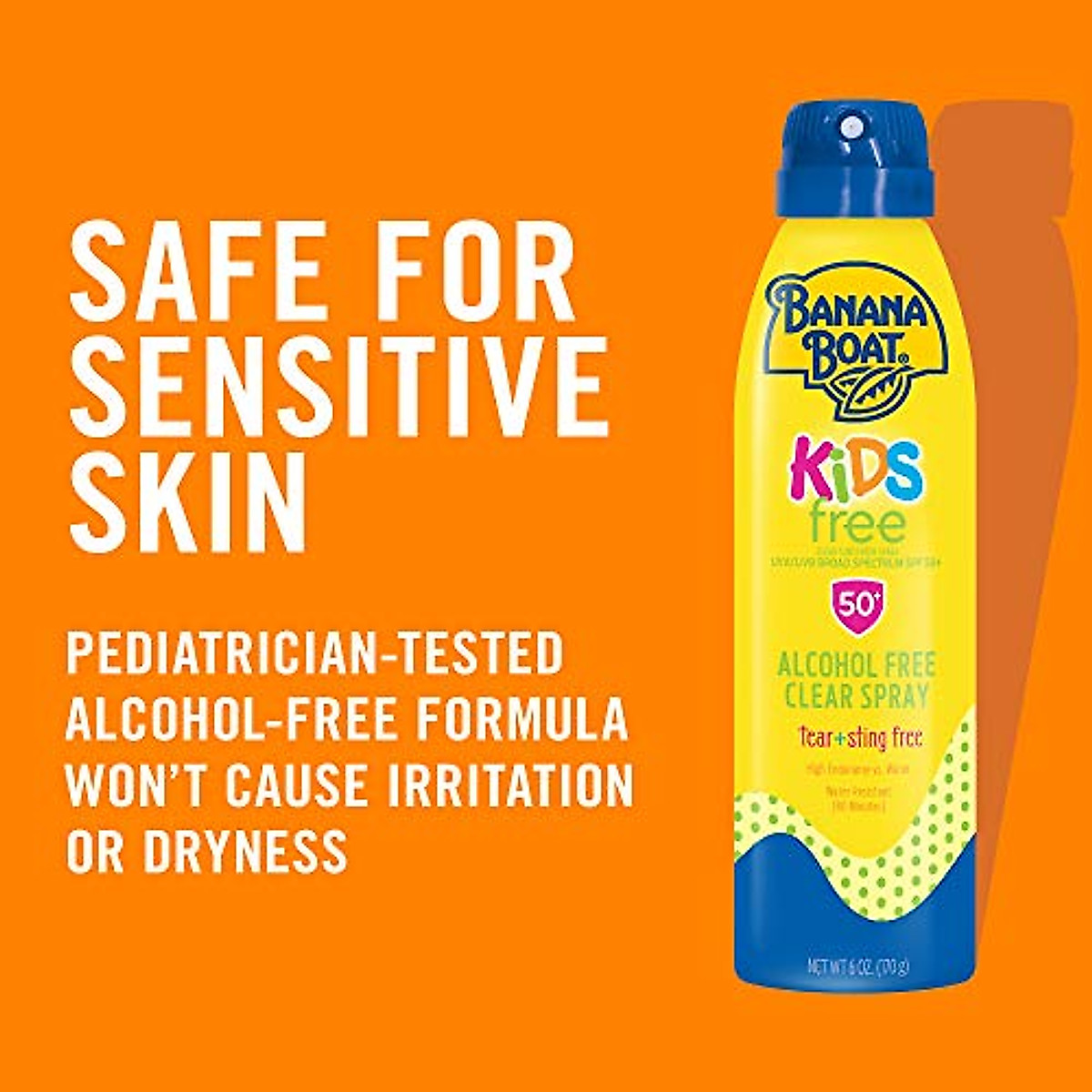Banana Boat Kids Sport Sunscreen Spray SPF 50, 6oz | Kids Sunscreen Spray, Kids Sunblock Spray, Oxybenzone Free Sunscreen for Kids, Alcohol Free Sunscreen, Spray Sunscreen SPF 50, 6oz