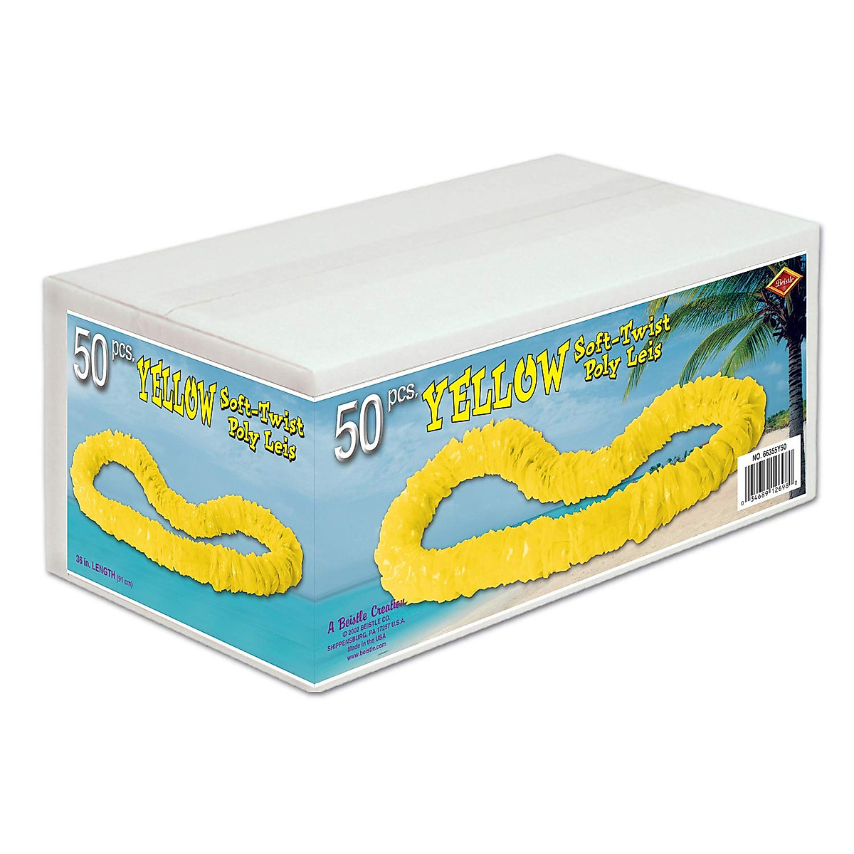 Beistle Soft Twist Poly Leis, Yellow