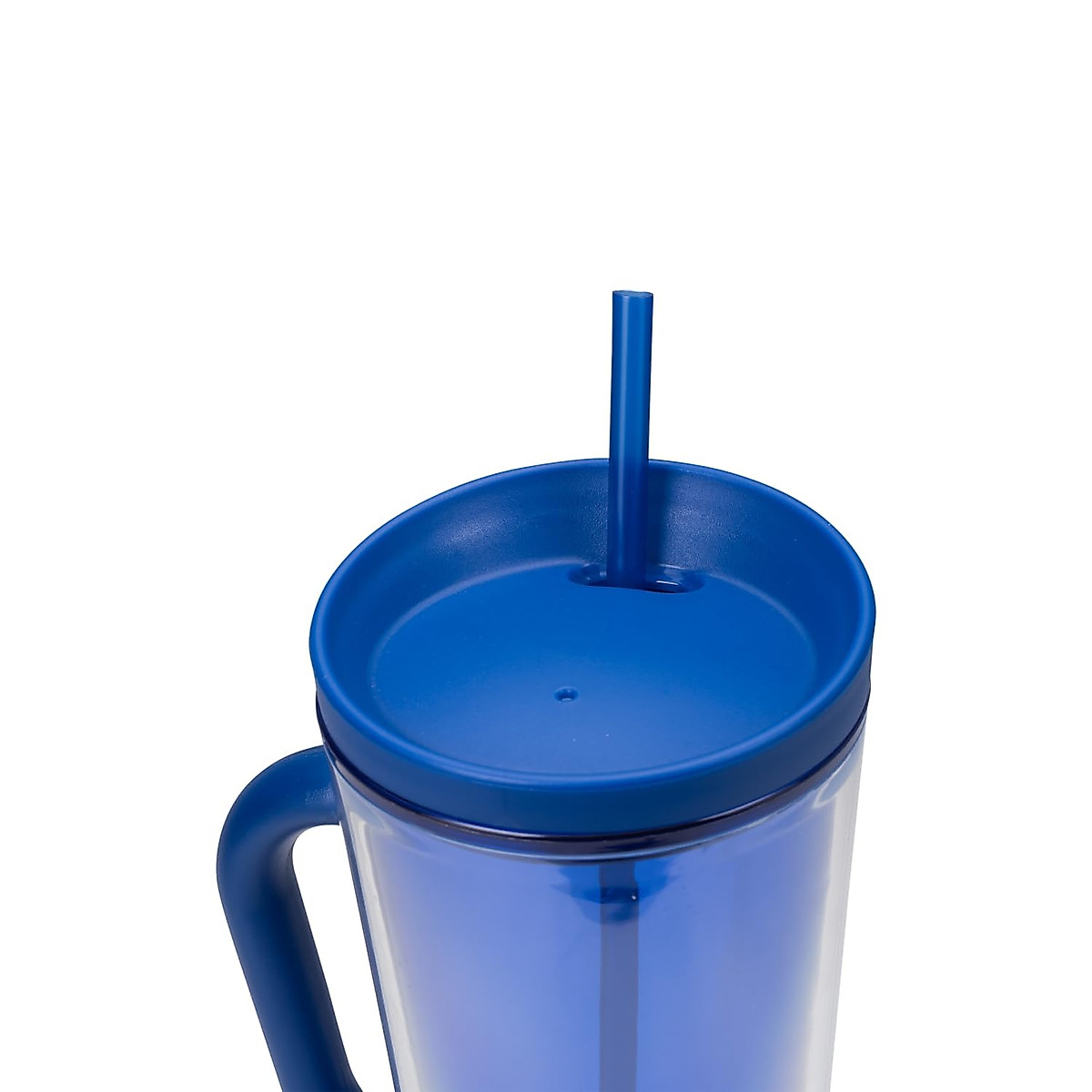 COOL GEAR 3-Pack 26 oz Spritz Tumbler with Straw and Handle | Pressure Fit Lid, Colored Re-Usable Tumbler Water Bottle with Straw and Handle - Blueberry Pack