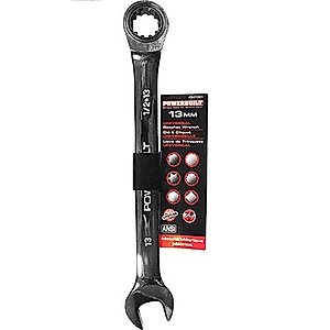 Powerbuilt 13MM Universal Ratcheting Combination Wrench Chrome Finish Also Fits 1/2"