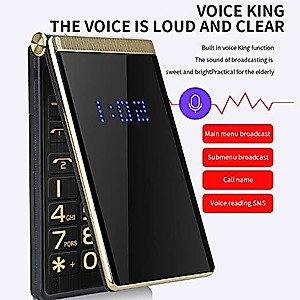 Diydeg Seniors Flip Phone, 2G Dual SIM Unlocked Senior Flip Cell Phone with 2.8" Dual Screen, Big Button, SOS Button, High Volume & 5900mAh Battery, Easy to Use Basic Cell Phone for Seniors & Kids