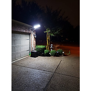 OKPRO S-1152B 1200W Solar Street Lights Outdoor Waterproof, 7000K 120000LM Dusk to Dawn, LED Wide Angle Lamp with Motion Sensor and Remote Control, for Parking Lot, Yard