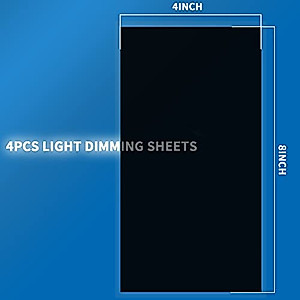 Birllaid Light Dimming Stickers,4Pcs Light Blocking Stickers LED Cover Filters, 8 X 4 Inch Light Dimming Sheets for Electronics,Alarm Clock, Radio, Cable Box, Monitor, LED Number Readable