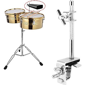 Jiayouy Cowbell Clamp Bass Drum Hoop Mount Cowbell Holder Percussion Accessory with 5" Steel Arm Up or Down Adjustment
