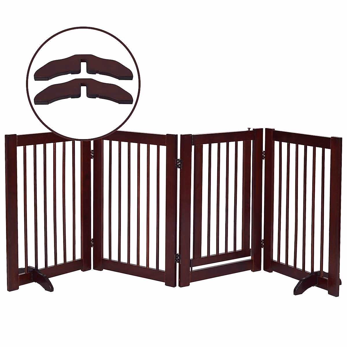 Giantex 2 PCS Support Feet for Configurable Wood Dog Gate, Stable Free Standing Dog Panel with Foot Pads, Safety Fence Feet