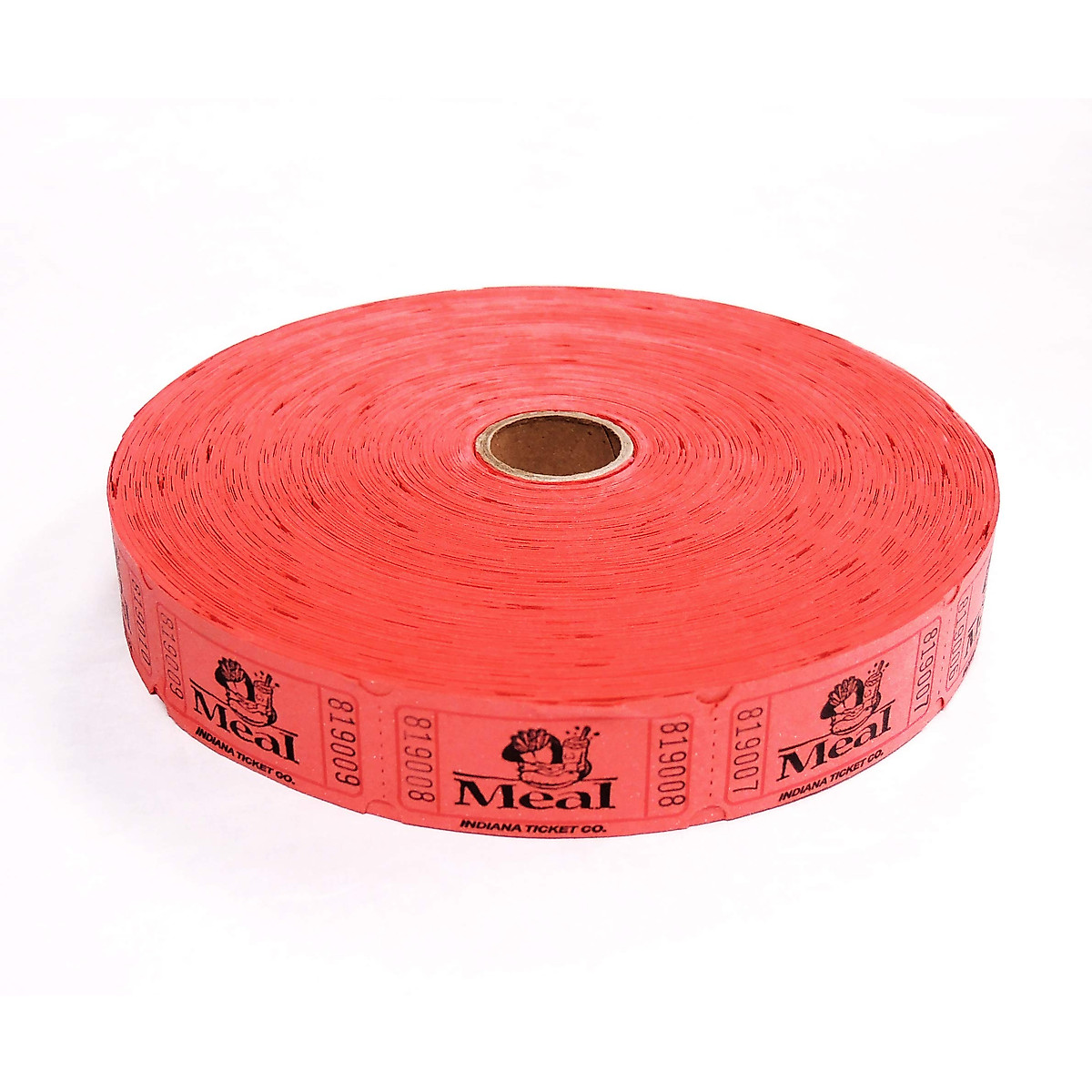 2000 Red Meal Single Roll Consecutively Numbered Raffle Tickets