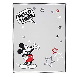 Lambs & Ivy Disney Baby Mickey Mouse Picture Perfect Baby Blanket - Gray