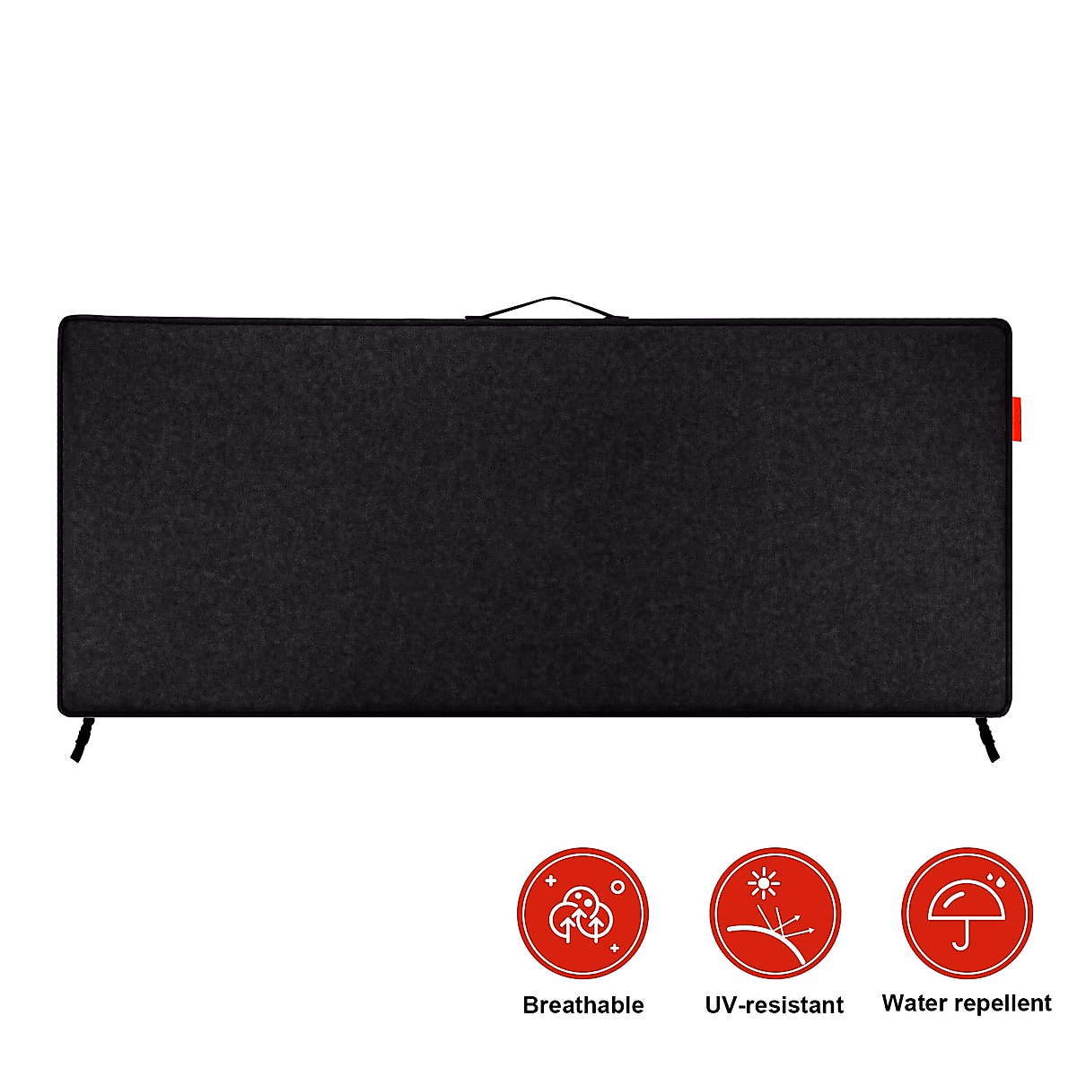 Pcinfuns Outdoor Bench Cushions,48 x 18 x 3 Inch Patio Furniture Water-Resistant Chair Cushion,Loveseat Garden Sofa Settee Couch Swing Pads with Handle and Adjustable Straps,Black