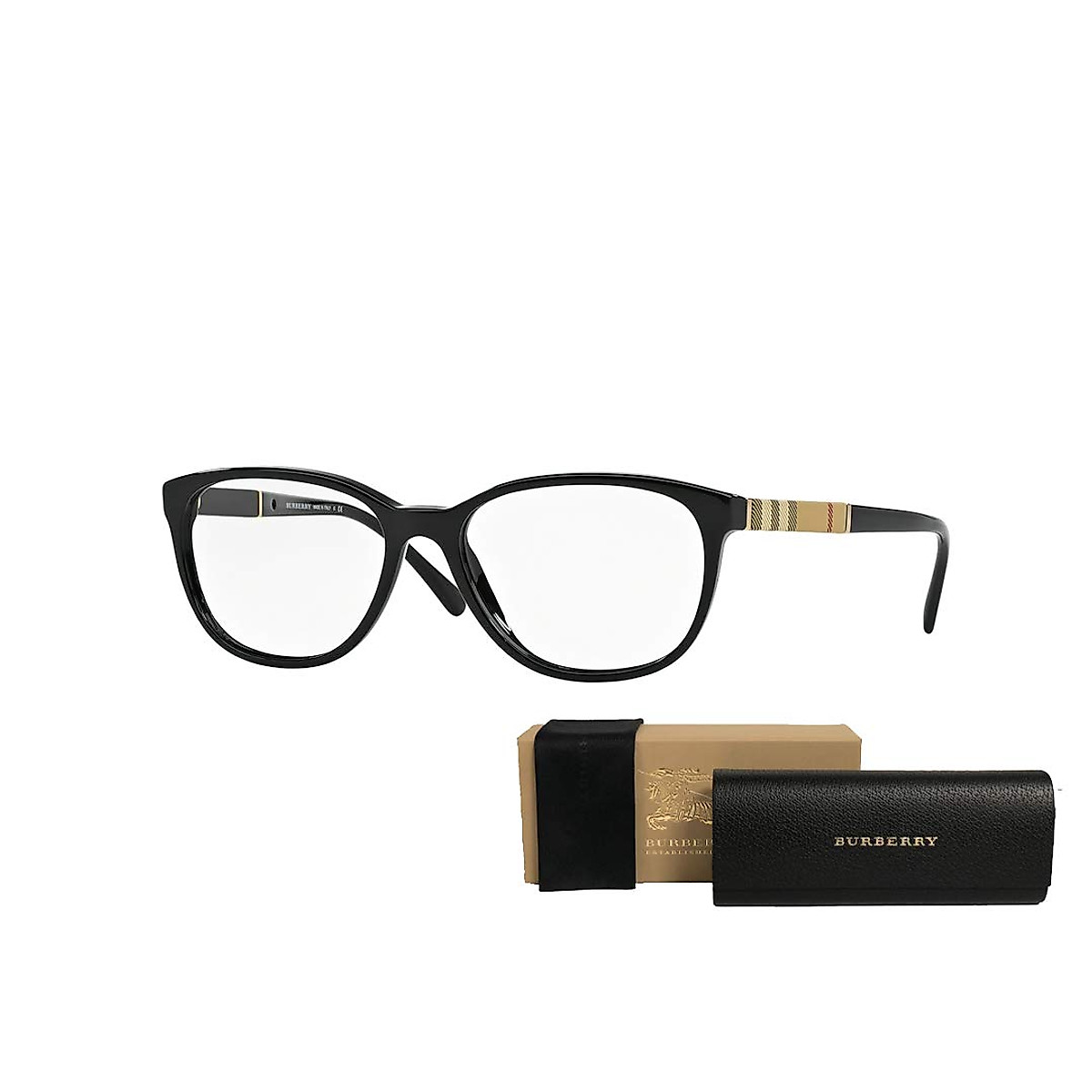 BURBERRY BE2172 3001 52M Black Square Eyeglasses For Men For Women+ BUNDLE With Designer iWear Eyewear Kit
