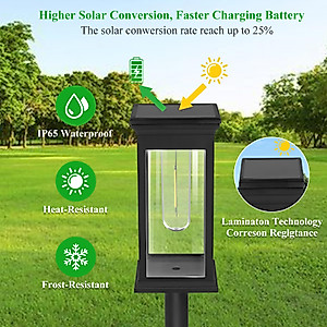 MJIAHOMDEC Solar Lights Outdoor Waterproof,8 Pack LED Solar Pathway Lights Outdoor,Solar Walkway Lights Garden Lights Solar Powered for Outside,Landscape,Path,Yard,Patio,Driveway