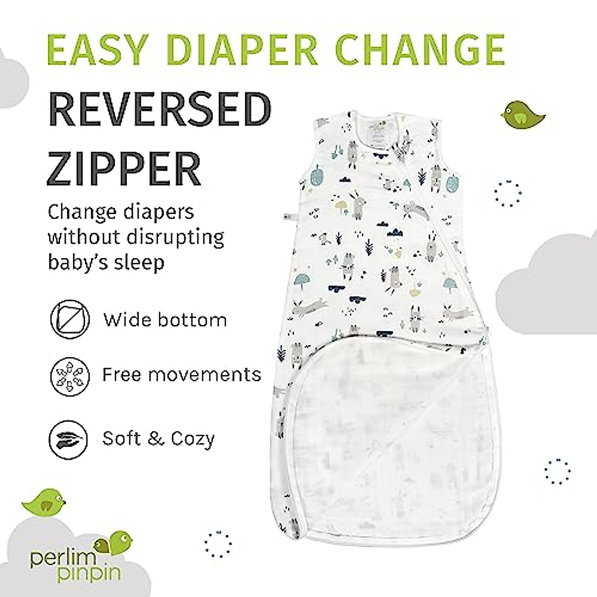 New 2024 Spring Summer Release - Perlimpinpin 0.7 TOG Cotton Baby Sleep​ Sack – Tailored to any American Climate