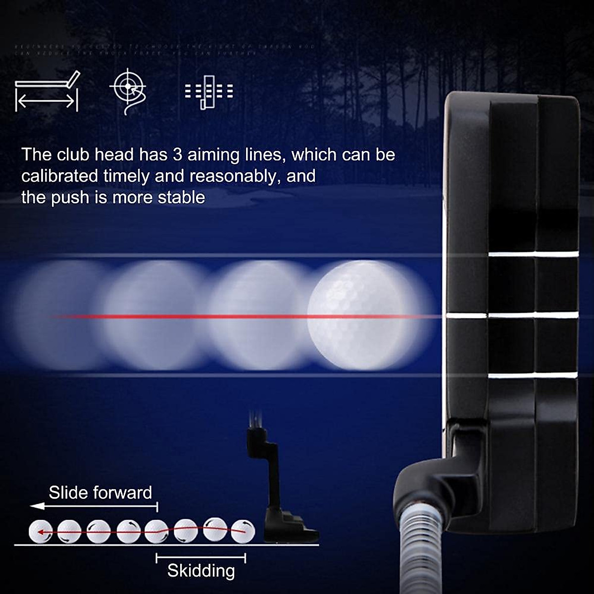 Golf Clubs Adult Golf Putter CNC Golf Swing Trainer Aid Stainless Steel Outdoor Indoor Sports Golf Driver for Women Men (Straight)