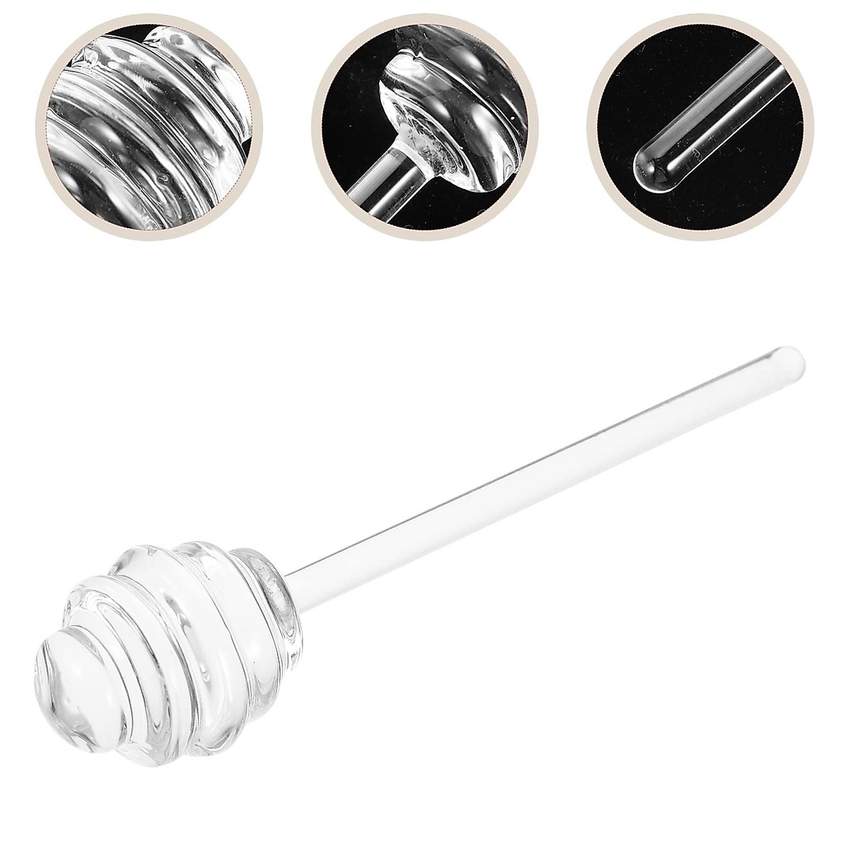 Healvian Coffee Syrup Coffee Syrup Drink Dispenser Honey Stirring Stick Household Honey Stir Stick Handle Honey Container Rod, Transparent Coffee Syrup Drink Dispenser Drink Dispenser