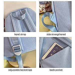 JHTPSLR Preppy Backpack Y2K Aesthetic Backpack Colorful Stars Backpack Cute Aesthetic Backpack Laptop Backpack Casual Daypack (Blue)