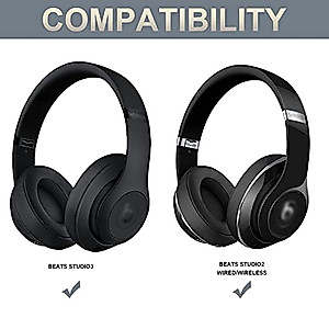 Adhiper Earpad Replacement Ear Pads and Earmuff Repair Part is Compatible for Beats Studio2 Wireless Headphones