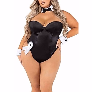 Women's Plus Black Playboy Bunny Costume 1X