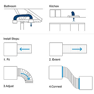 Hon&Guan 3" x 8FT Insulated Duct with Aluminum Foil, Flexible Dryer Vent Hose for HVAC Ventilation and Duct Fan Systems, 2 Clamps Include