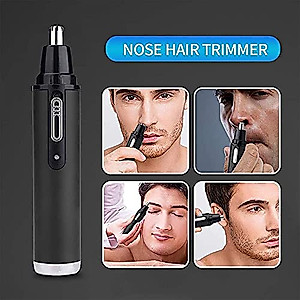 Electric Ear Neck Nose Hair Trimmer Eyebrow Trimmer Implement Shaver Clipper Shaver Man Woman Clean Trimer Razor Remover Kit IPX7 Waterproof Dual Edge Blades for Easy Cleansing (BLACK)