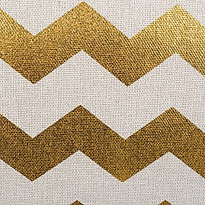 DII Polyester Container with Handles, Chevron Storage Bin, Medium, Gold