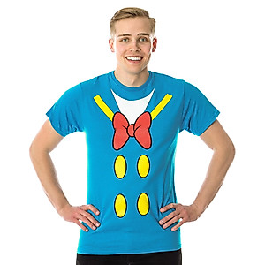 Disney Donald Duck Shirt Men's I Am Donald Costume Classic Cartoon Adult Licensed T-Shirt (Large) Turquoise
