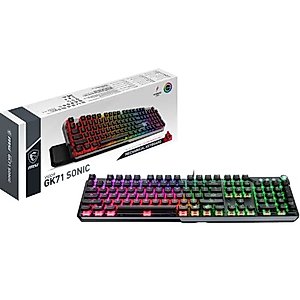 MSI Vigor GK71 Sonic US Mechanical RGB Gaming Keyboard Sonic Red Switches
