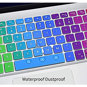 Keyboard Cover for Dell G15 5510 5515 Gaming,Dell Inspiron 15 3000 3501 3505 3502 5000 7000 7500 7501 7506 7590 7591 7706 7790 5501 5502 5505 5508 5584 5590 5593 5598,Vostro 3000 5000 7000, Rainbow