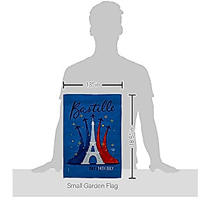 Ornament Collection Bastille 14th July Garden Flag Set Wood Dowel Regional Day French National CelebrationFrance Country House Decoration Banner Small Yard Gift Double-Sided, Made in USA