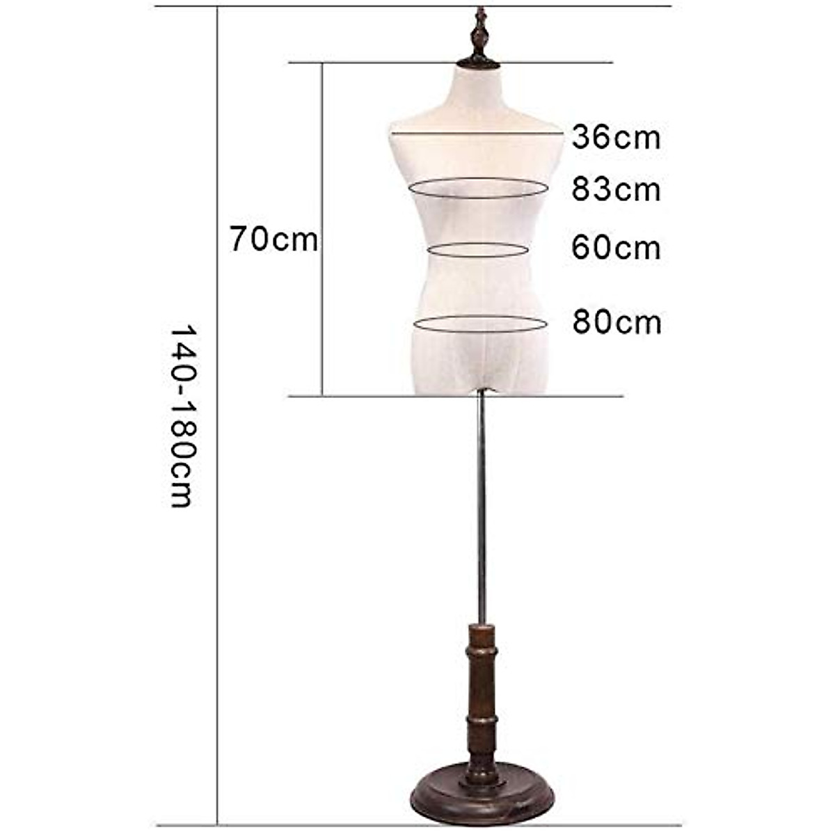 Mannequin Display Stand Mannequin Bust, Half Body Mannequins Female Clothing Store Window Dummy Model Wooden Display Rack ( Size : Medium ) ( )