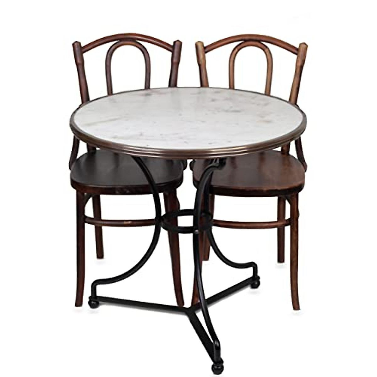 French Bistro Table (Geridon) 28", White Marble, by Bonnecaze