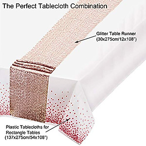 ZERODECO Rose Gold Birthday Party Decorations, Happy Birthday Banner, Glitter and White Table Runner, Sash, Queen Tiara, Fringe Curtains, Foil Confetti Balloon Party Decorations for Girls and Women