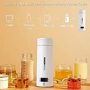 Travel Kettle,Portable Kettle Travel Electric Kettle Electric Coffee Kettle Portable Water Boiler with 4 Variable Presets 316 Stainless Steel Suitable for Milk Coffee Water and Tea(500ML)