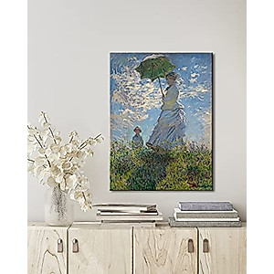 Wieco Art Woman with a Parasol Madame Monet and Her Son Canvas Prints Wall Art of Claude Monet Famous Classic Oil Paintings Reproduction People Landscape Pictures Artwork for Home Office Decorations