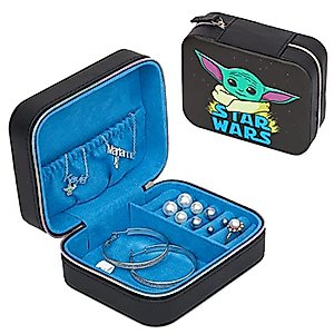 Disney Star Wars Mandalorian Grogu Faux Leather Travel Jewelry Box Organizer