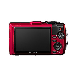 Olympus TG-4 16 MP Waterproof Digital Camera with 3-Inch LCD (Red)
